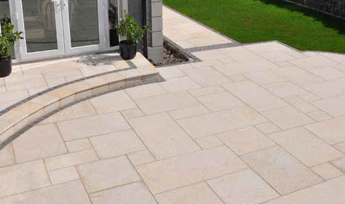 Alshar Buff Granite Flags - Broughshane - Gibson Paving