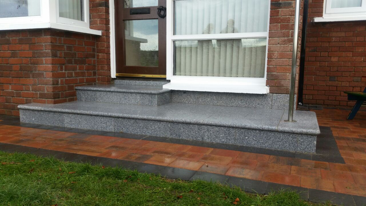 Alshar Silver Granite Steps - Portglenone - Gibson Paving